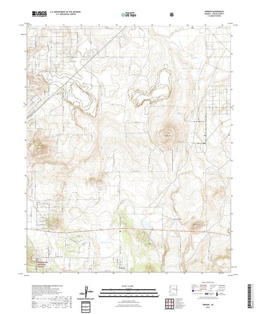 US Topo 7.5-minute map for Vernon AZ – American Map Store