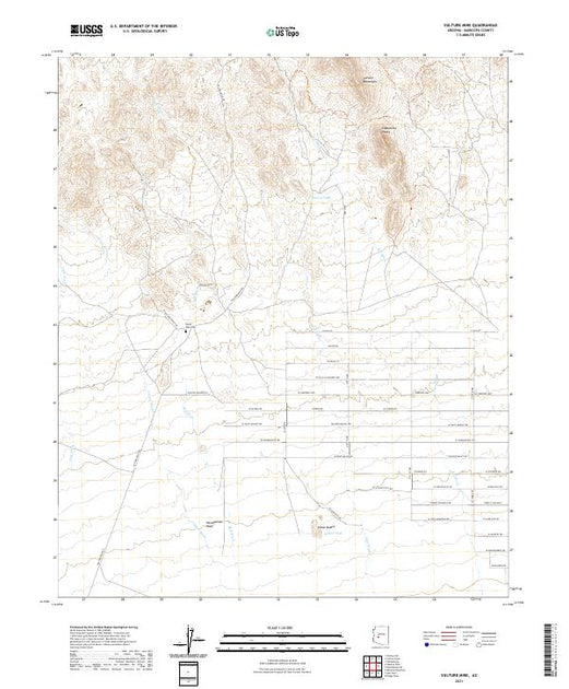 US Topo 7.5-minute map for Vulture Mine AZ – American Map Store