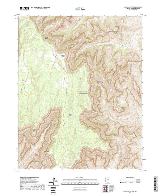 US Topo 7.5-minute map for Walhalla Plateau AZ – American Map Store