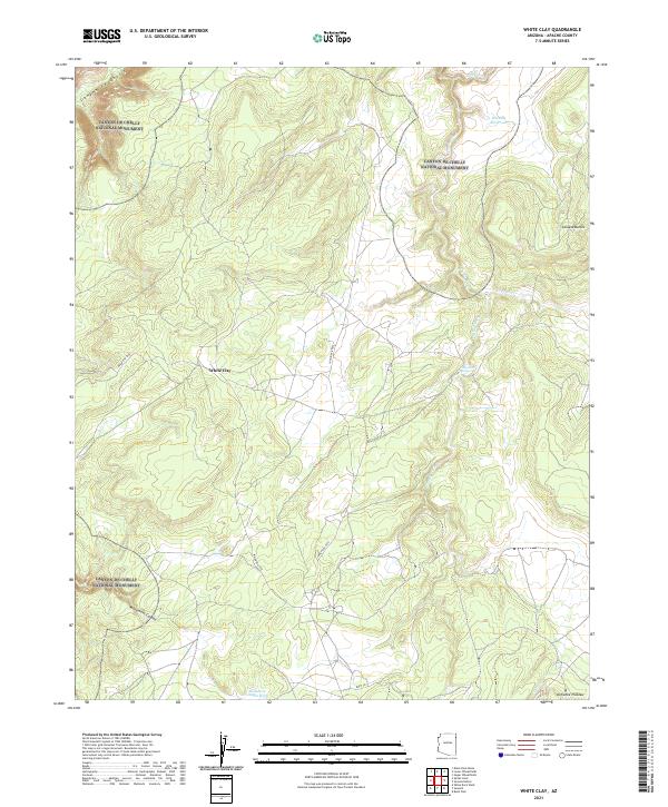 US Topo 7.5-minute map for White Clay AZ – American Map Store