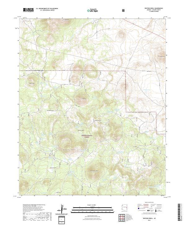 US Topo 7.5-minute map for Whiting Knoll AZ – American Map Store