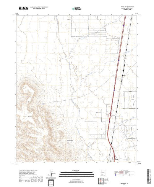 US Topo 7.5-minute map for Yucca NW AZ – American Map Store