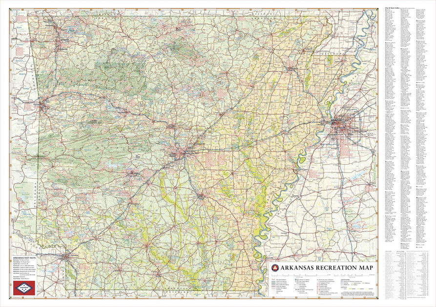Arkansas Recreation Map by Benchmark Maps – American Map Store