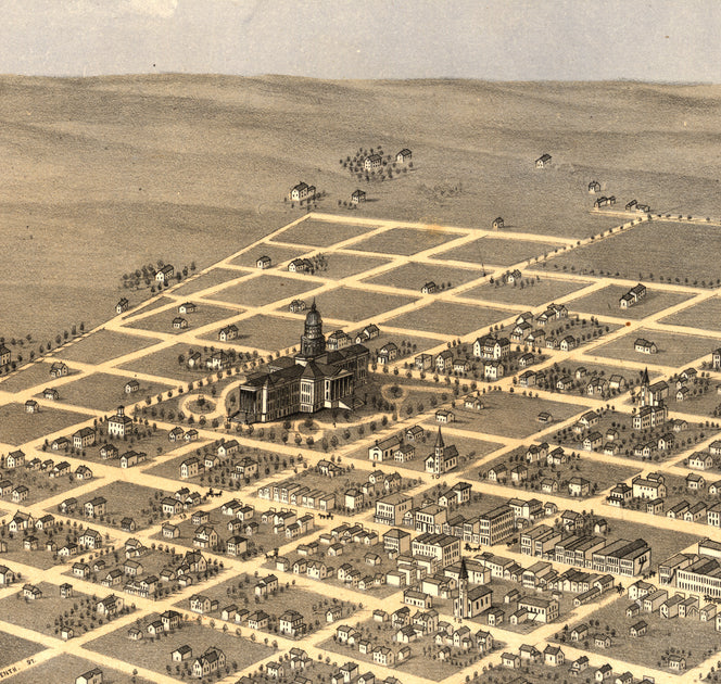 Bird's Eye View of the City of Topeka, the Capital of Kansas, 1869 ...