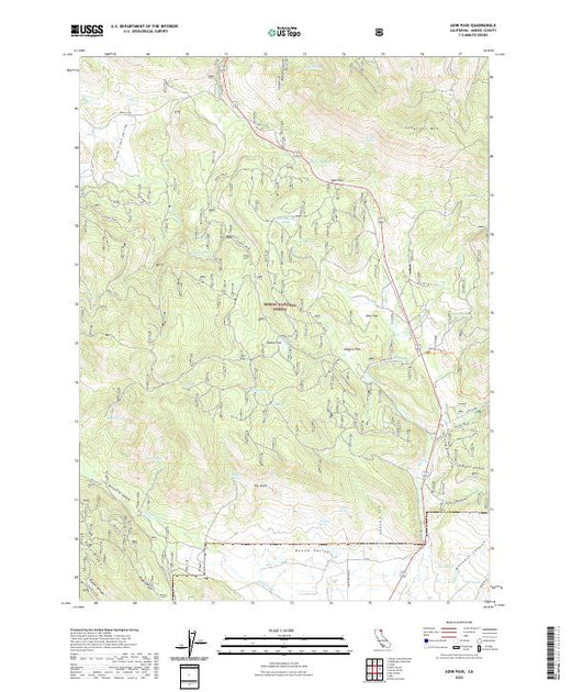US Topo 7.5-minute map for Adin Pass CA – American Map Store