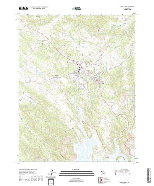 US Topo 7.5-minute map for Angels Camp CA – American Map Store
