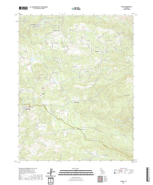 US Topo 7.5-minute map for Aukum CA – American Map Store