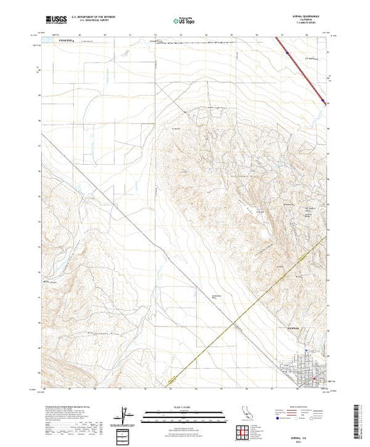 US Topo 7.5-minute map for Avenal CA – American Map Store