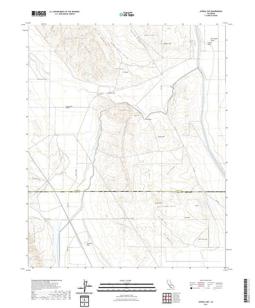 US Topo 7.5-minute map for Avenal Gap CA – American Map Store