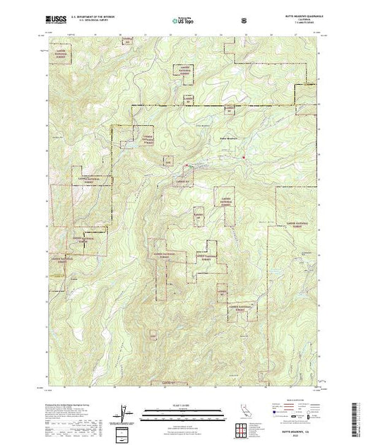 US Topo 7.5-minute map for Butte Meadows CA – American Map Store