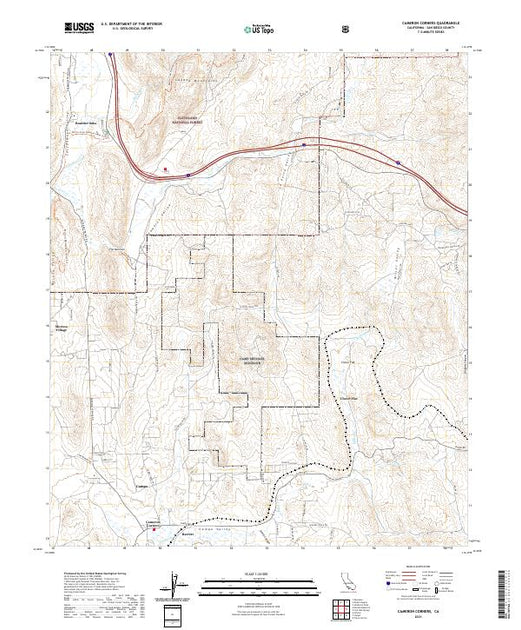 US Topo 7.5-minute map for Cameron Corners CA – American Map Store