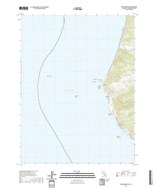 US Topo 7.5-minute map for Cape Mendocino CA – American Map Store