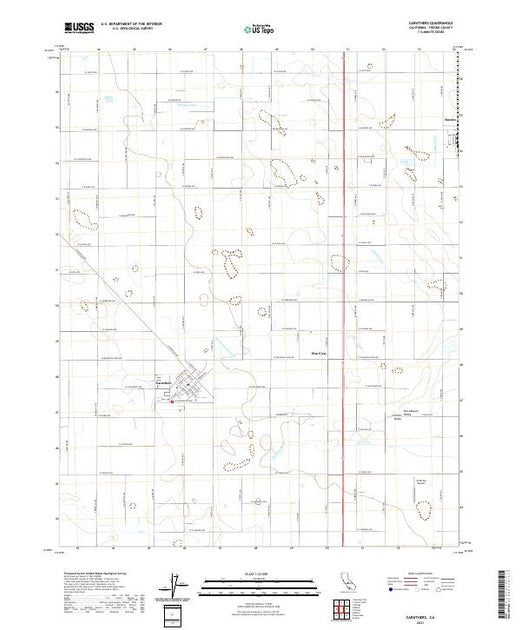 US Topo 7.5-minute map for Caruthers CA – American Map Store