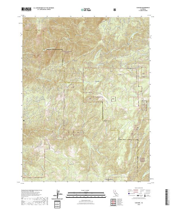 US Topo 7.5-minute map for Cascade CA – American Map Store