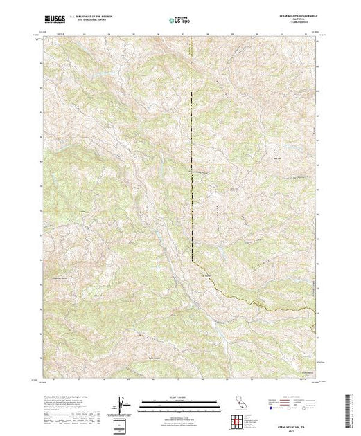 US Topo 7.5-minute map for Cedar Mountain CA – American Map Store