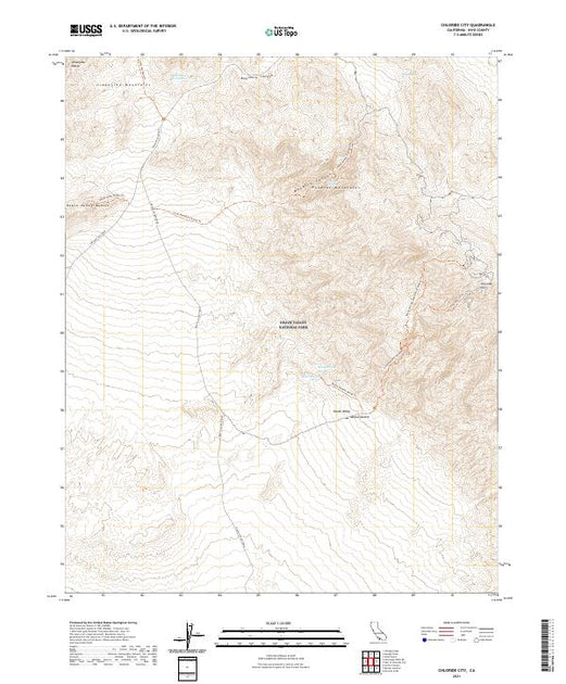 US Topo 7.5-minute map for Chloride City CA – American Map Store