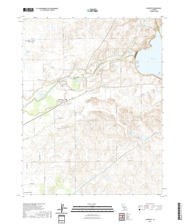 US Topo 7.5-minute map for Clements CA – American Map Store