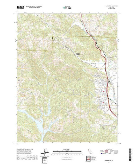 US Topo 7.5-minute map for Cloverdale CA – American Map Store