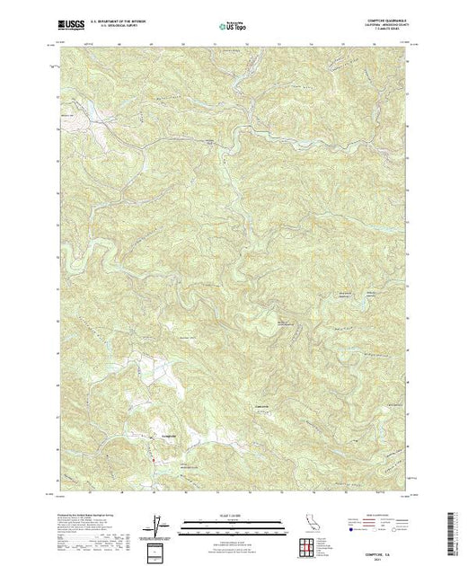 US Topo 7.5-minute map for Comptche CA – American Map Store