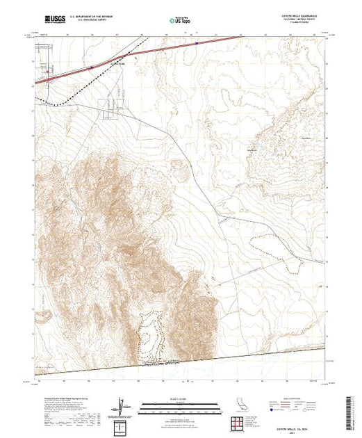 US Topo 7.5-minute map for Coyote Wells CABCN – American Map Store
