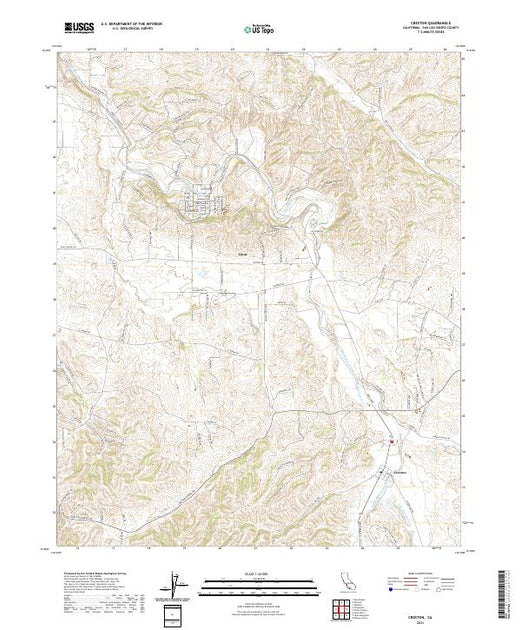 US Topo 7.5-minute map for Creston CA – American Map Store