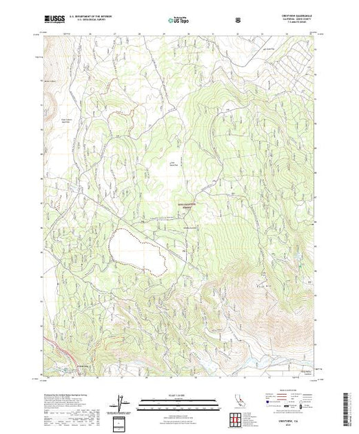US Topo 7.5-minute map for Crestview CA – American Map Store