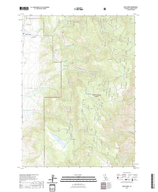 US Topo 7.5-minute map for Davis Creek CA – American Map Store