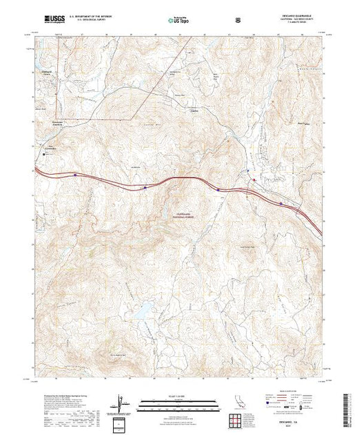 US Topo 7.5-minute map for Descanso CA – American Map Store