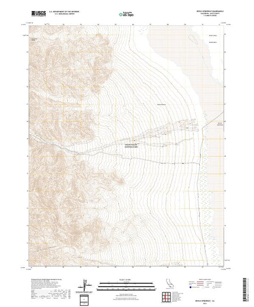 US Topo 7.5-minute map for Devils Speedway CA – American Map Store