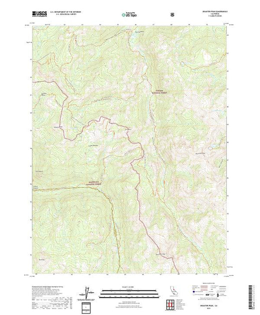 US Topo 7.5-minute map for Disaster Peak CA – American Map Store