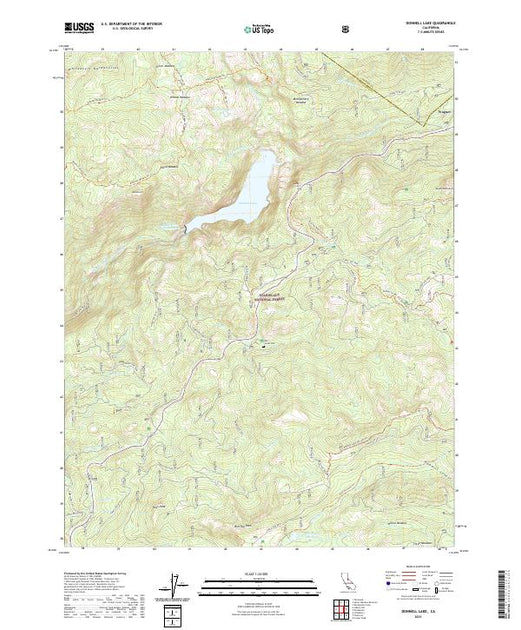 US Topo 7.5-minute map for Donnell Lake CA – American Map Store