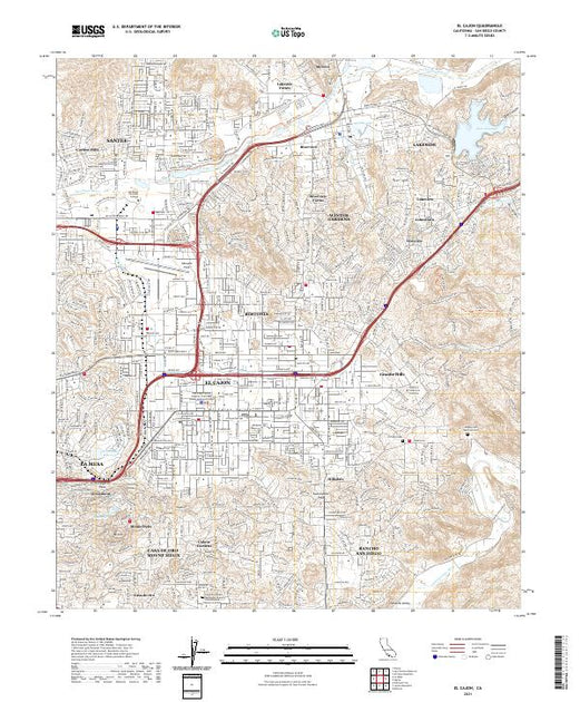 US Topo 7.5-minute map for El Cajon CA – American Map Store