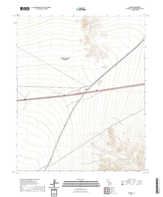 US Topo 7.5-minute map for Fenner CA – American Map Store