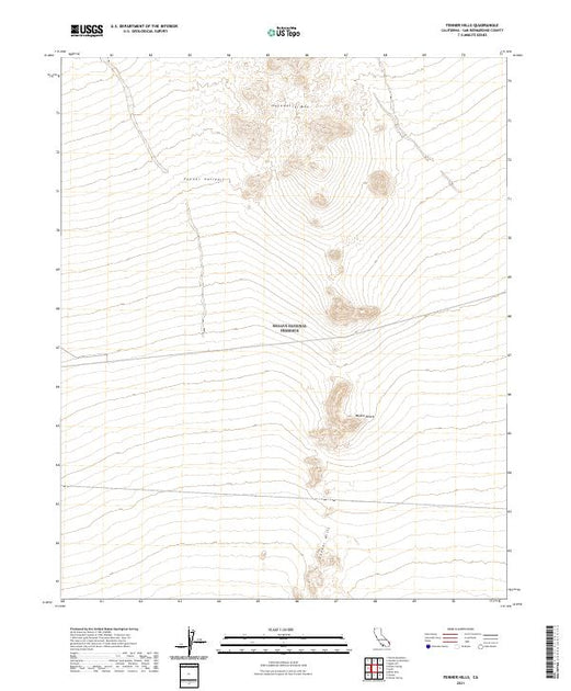 US Topo 7.5-minute map for Fenner Hills CA – American Map Store