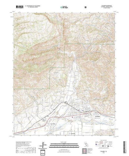 US Topo 7.5-minute map for Fillmore CA – American Map Store