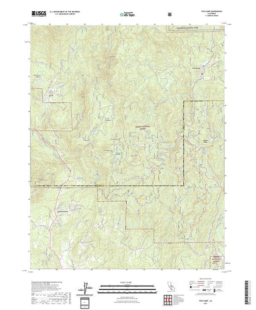 US Topo 7.5-minute map for Fish Camp CA – American Map Store
