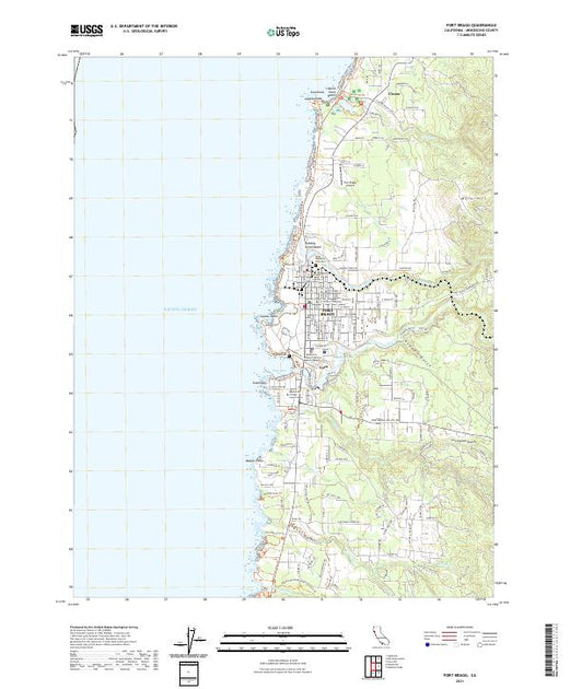 US Topo 7.5-minute map for Fort Bragg CA – American Map Store