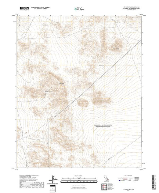 US Topo 7.5-minute map for Fry Mountains CA – American Map Store
