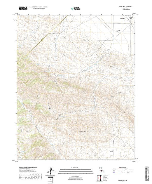 US Topo 7.5-minute map for Garza Peak CA – American Map Store