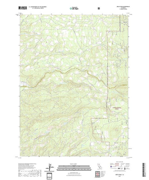 US Topo 7.5-minute map for Grays Peak CA – American Map Store