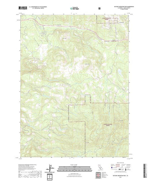 US Topo 7.5-minute map for Hatchet Mountain Pass CA – American Map Store