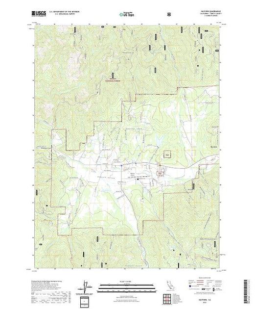 US Topo 7.5-minute map for Hayfork CA – American Map Store