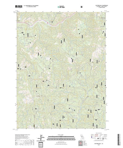 US Topo 7.5-minute map for Hayfork Bally CA – American Map Store