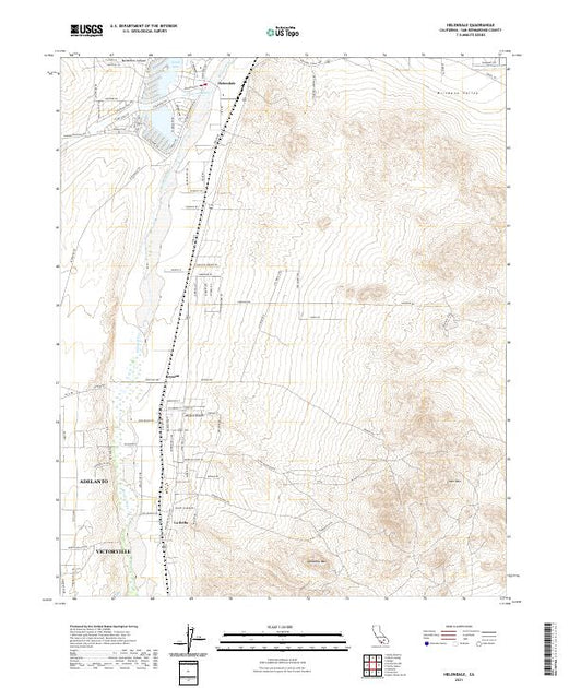 US Topo 7.5-minute map for Helendale CA – American Map Store