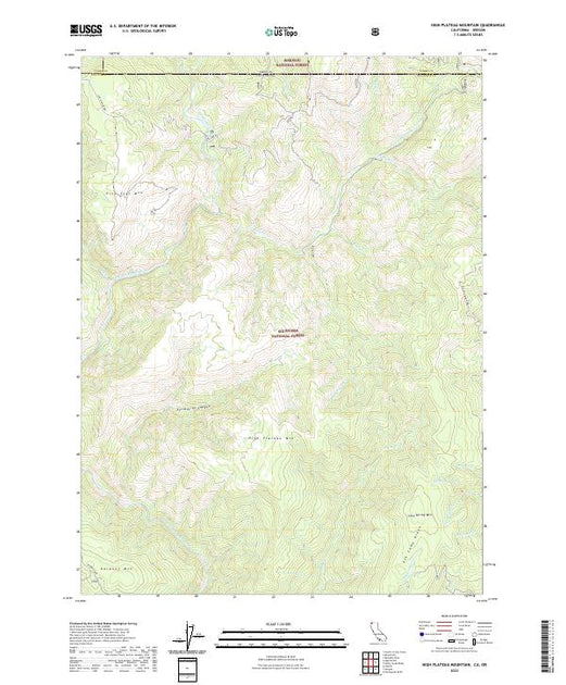 US Topo 7.5-minute map for High Plateau Mountain CAOR – American Map Store