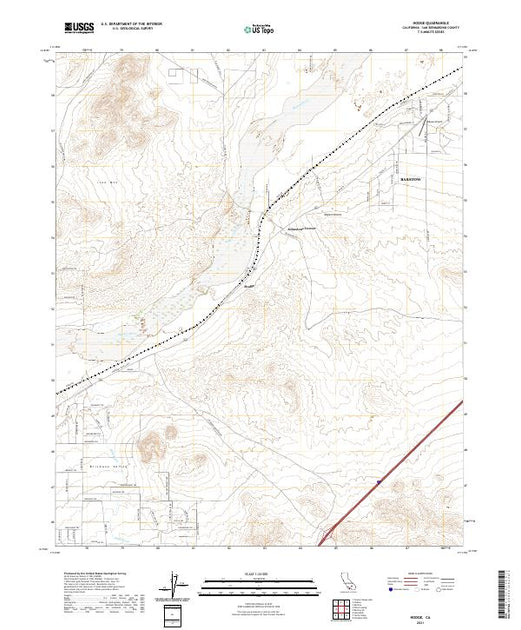 US Topo 7.5-minute map for Hodge CA – American Map Store