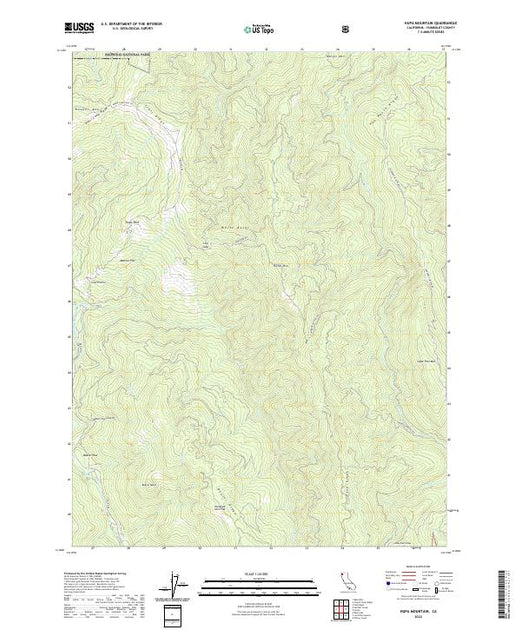 US Topo 7.5-minute map for Hupa Mountain CA – American Map Store