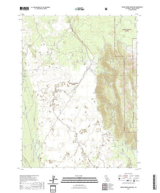 US Topo 7.5-minute map for Indian Spring Mountain CA – American Map Store