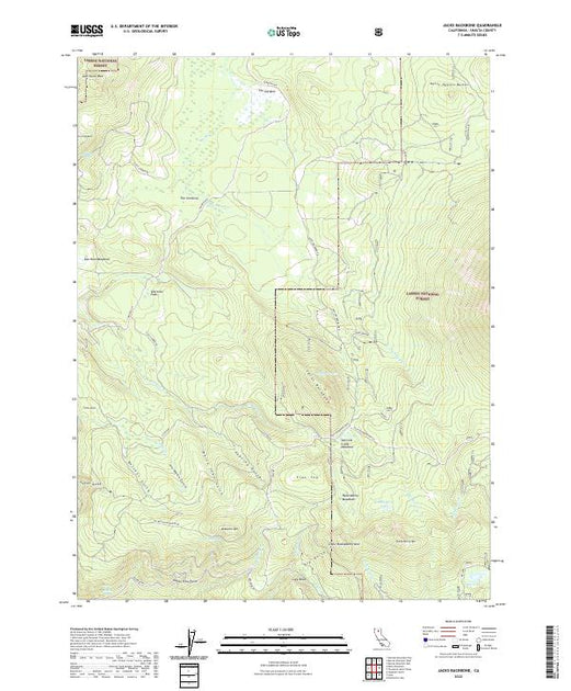 US Topo 7.5-minute map for Jacks Backbone CA – American Map Store