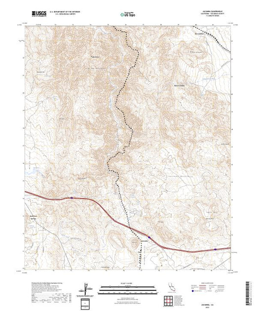 US Topo 7.5-minute map for Jacumba CA – American Map Store